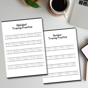 Alphabet and Number Tracing Worksheets, Letter Handwriting Chart ...