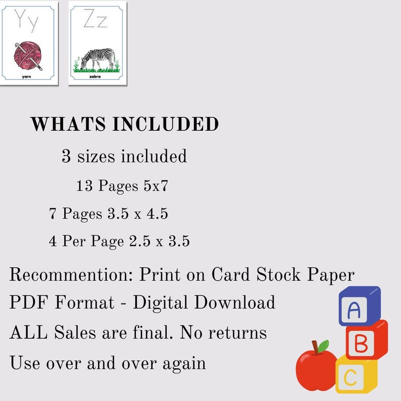 Alphabet Tracing Printable Montessori Cards | 26 Alphabet Flash Cards ...
