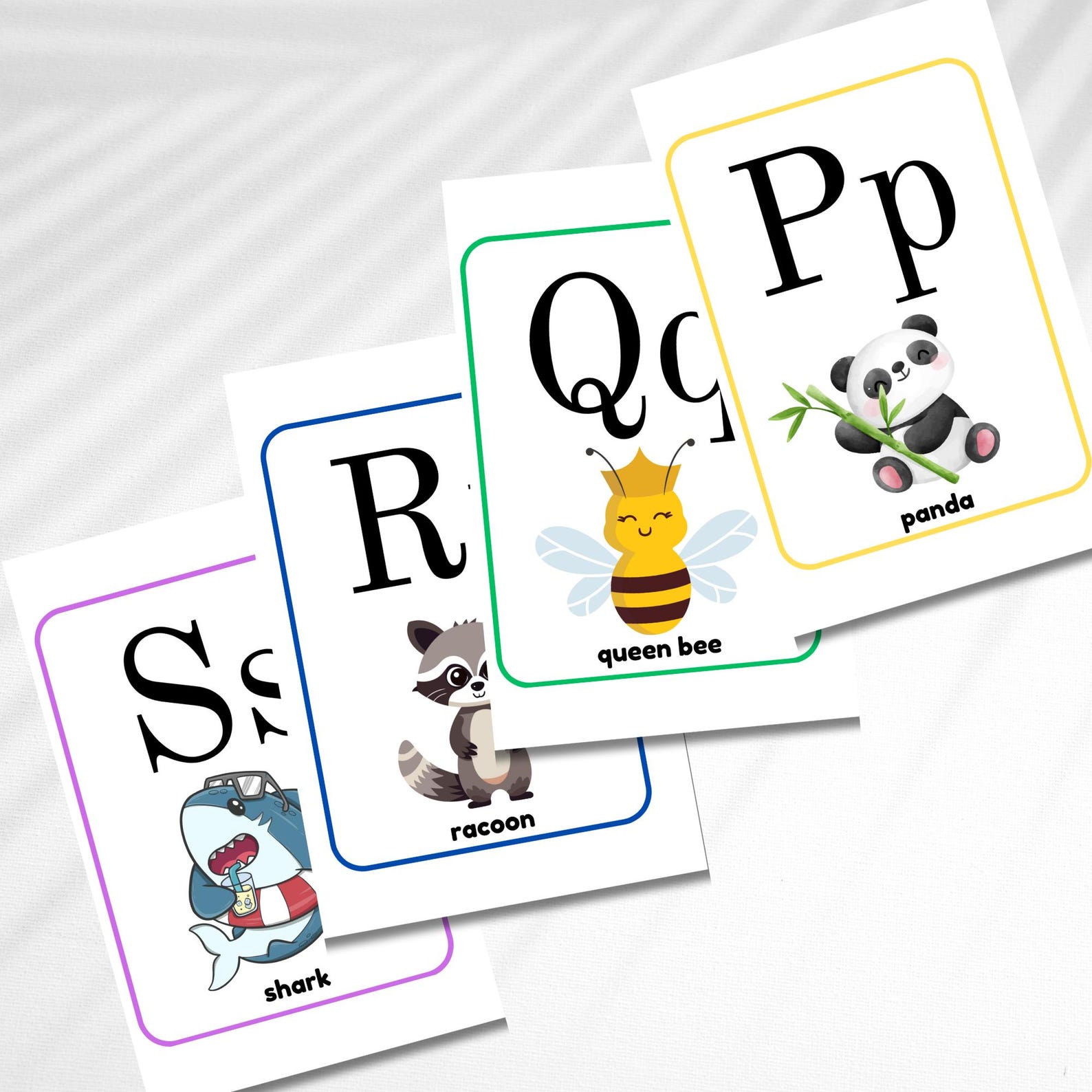 ABC Flashcards for Kids, Jungle & Farm Animal Alphabet Cards ...