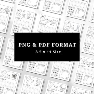 Alphabet Tracing Coloring Worksheets: ABC Handwriting Practice (PDF) - Etsy