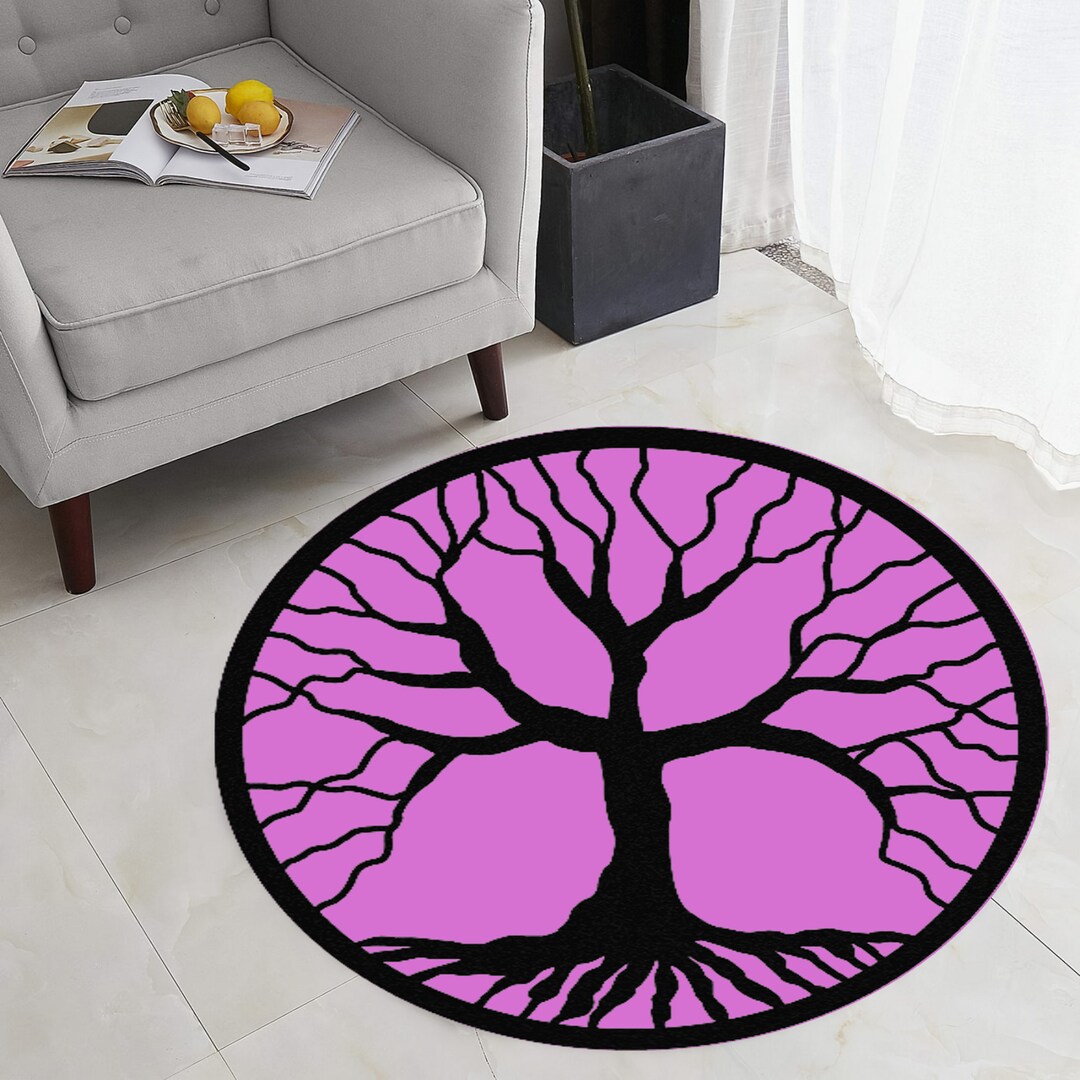 Tree of Life, Circle Tree, Tree of Life Rug, Silhouette Art, Black Wood ...