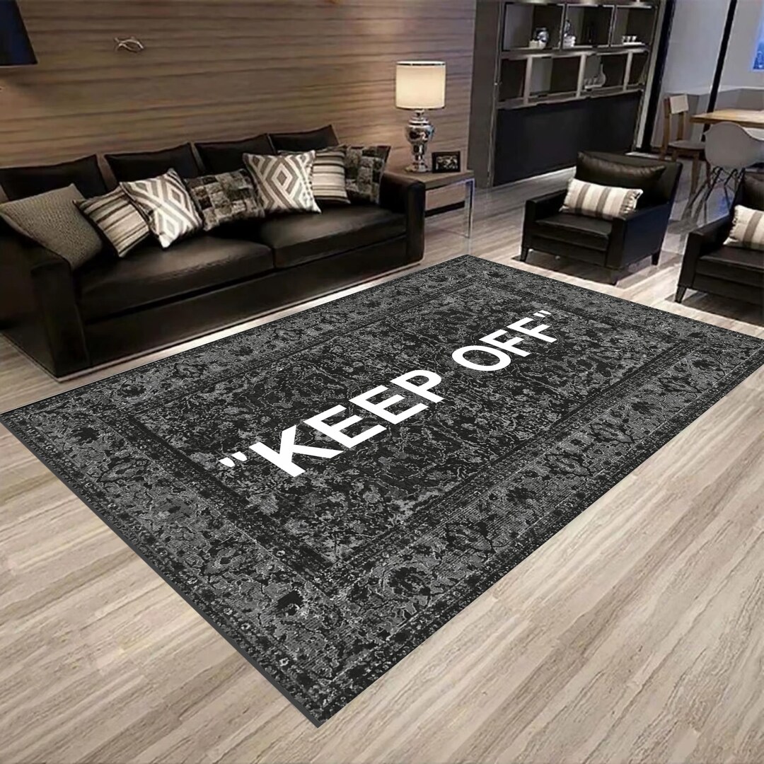 Retro "keep Off" Area Rug: Customizable Hype Beast Decor - Etsy
