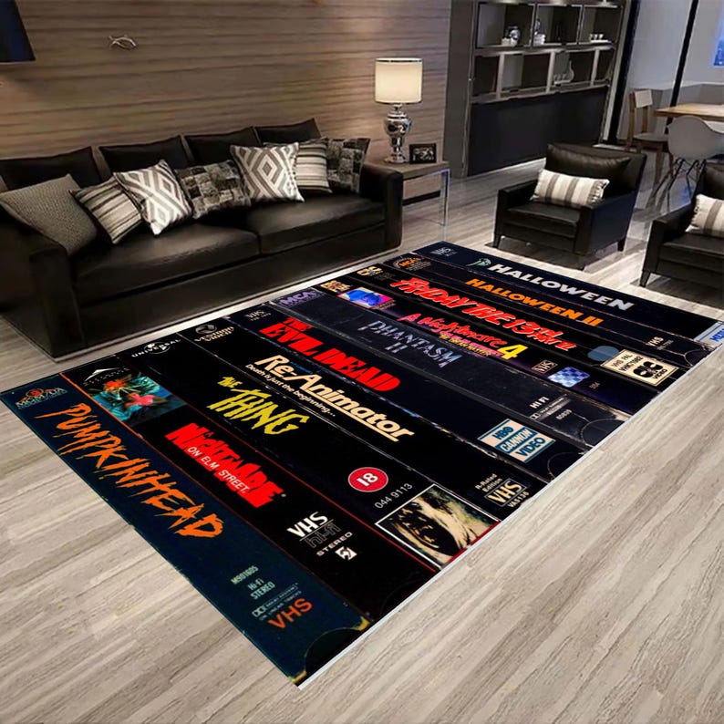 Retro Horror VHS Movie Rug: 80s Video Store Carpet - Etsy