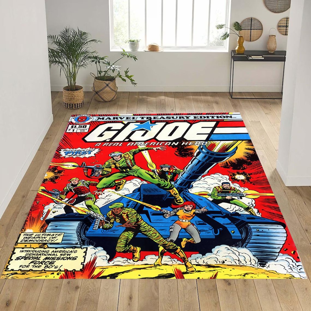 Super Heroes Rug, Comic Book Rugs, 80s Cartoon Kids Room Decor - Etsy