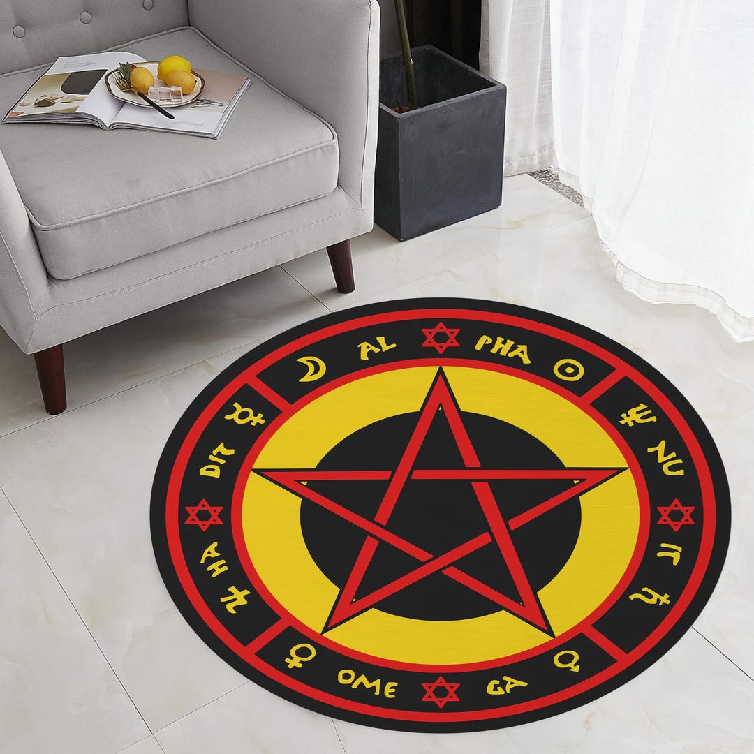 The Love Witch, Pentagram Round Rug, Zodiac Signs, Witchcraft ...