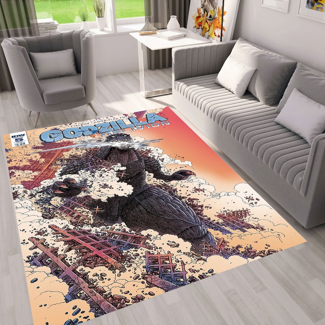 Godzilla, Monster Rug, Godzilla Covers Rug, Comic Book, Godzilla Comic ...