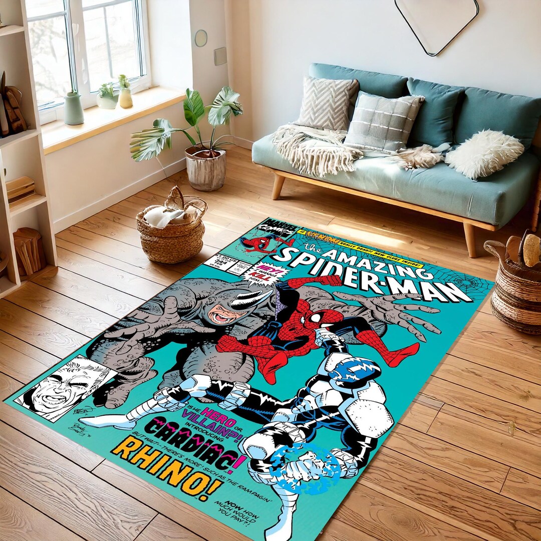Spiderman Rug, is He Hero or Villain Comics, Spiderman Comic Area Rugs ...