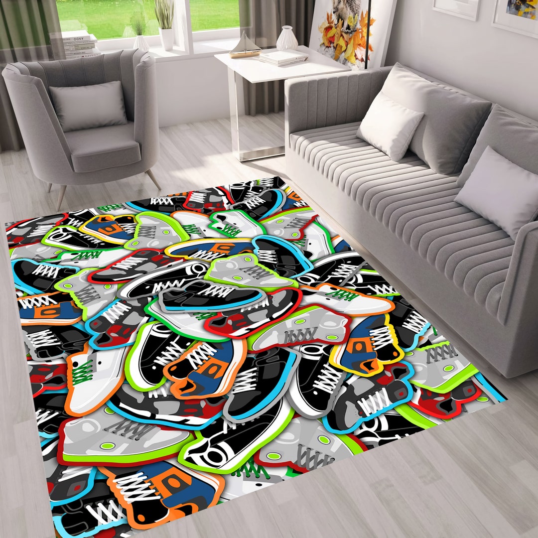 Sneakers Rug, Sneaker Art,sneakers Room Rug, Custom Sneakers, Street ...