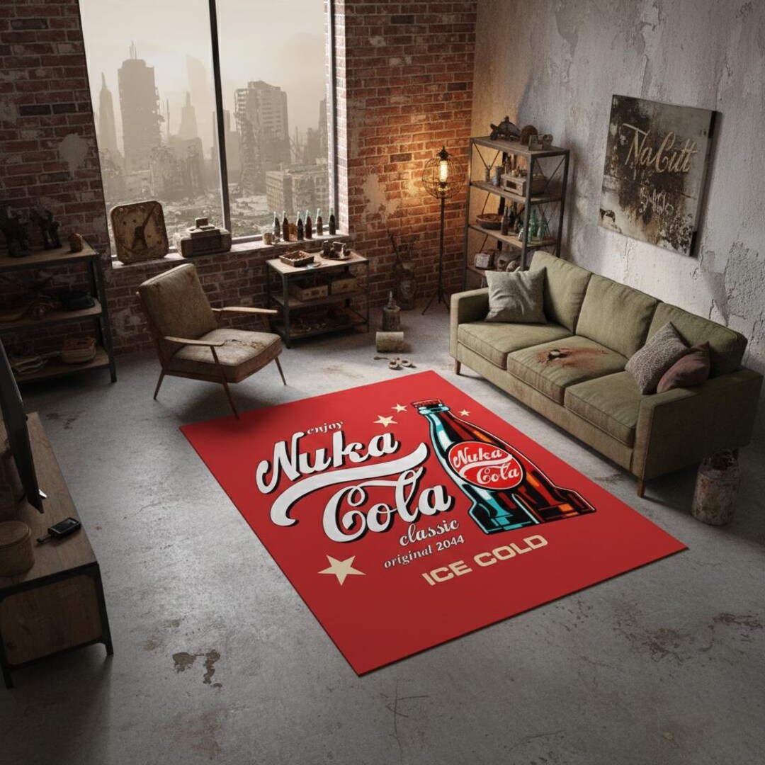 Nuka Cola Rug, for Hardcore Gamer, Game Addict Decor, Play Room Mat - Etsy
