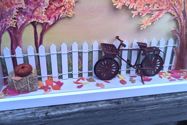 Fall Bicycle Scene Diorama - Etsy
