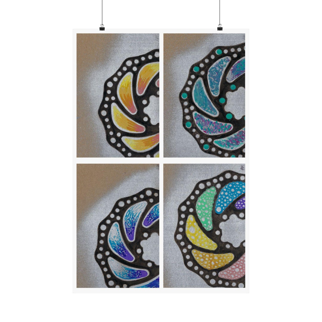 Matte Vertical Posters: Four "butterflies" Made From Bike Disc Brake ...
