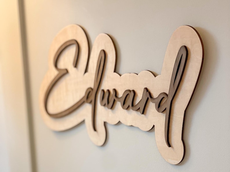 Personalised Wooden Name Sign | Custom Wooden Nursery Decor - Etsy