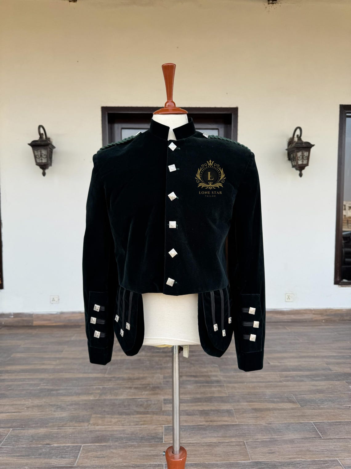 Men's Dark Green Scottish Regulation Kilt Jacket Custom Made Highland ...