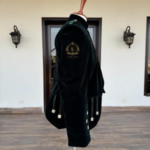 Men's Dark Green Scottish Regulation Kilt Jacket Custom Made Highland ...