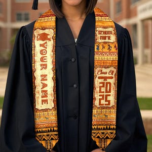 Personalized African Flag Graduation Sash 2025, African Graduation ...