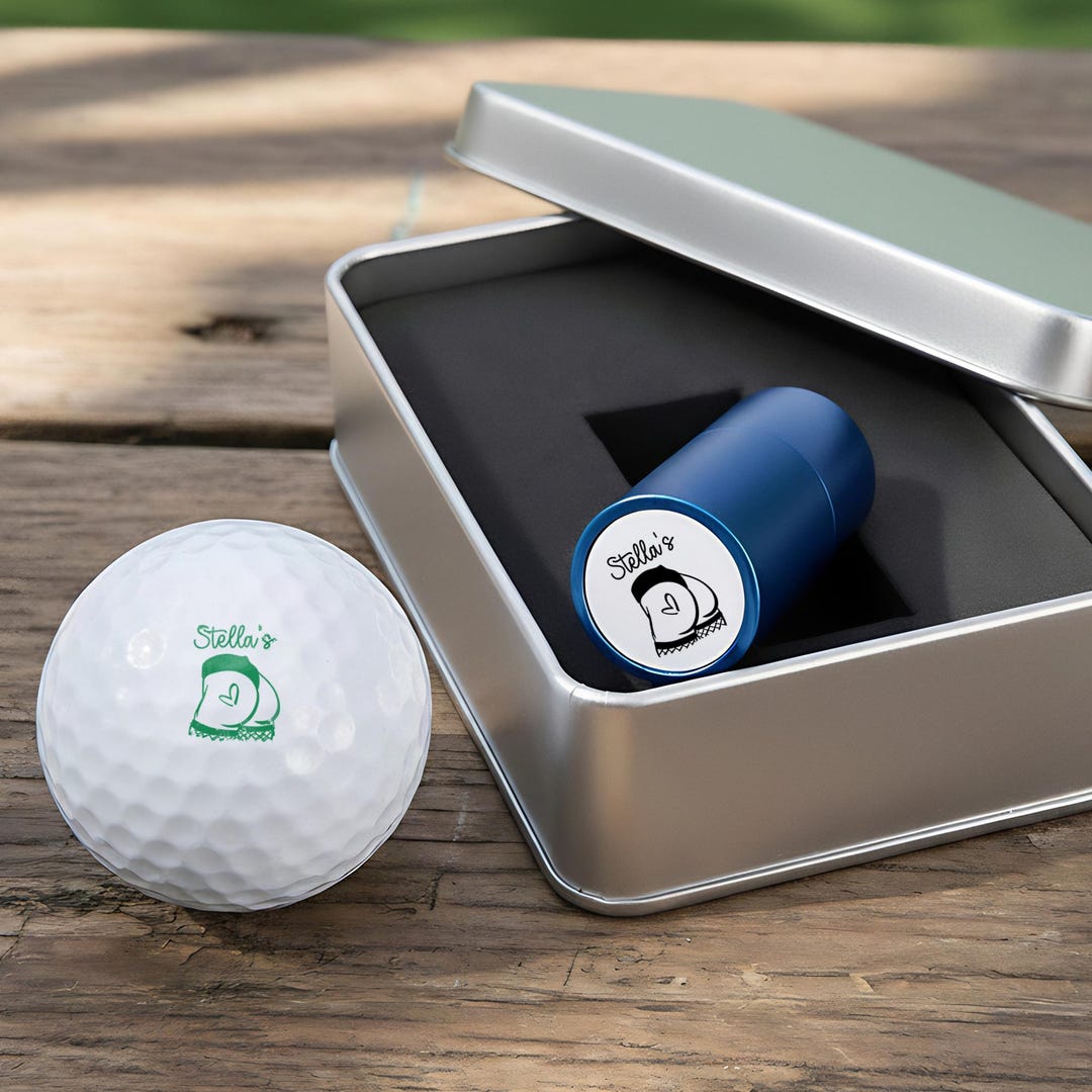 Custom Golf Ball Stamp Box, Personalized Name Logo Golf Stamp, Funny ...