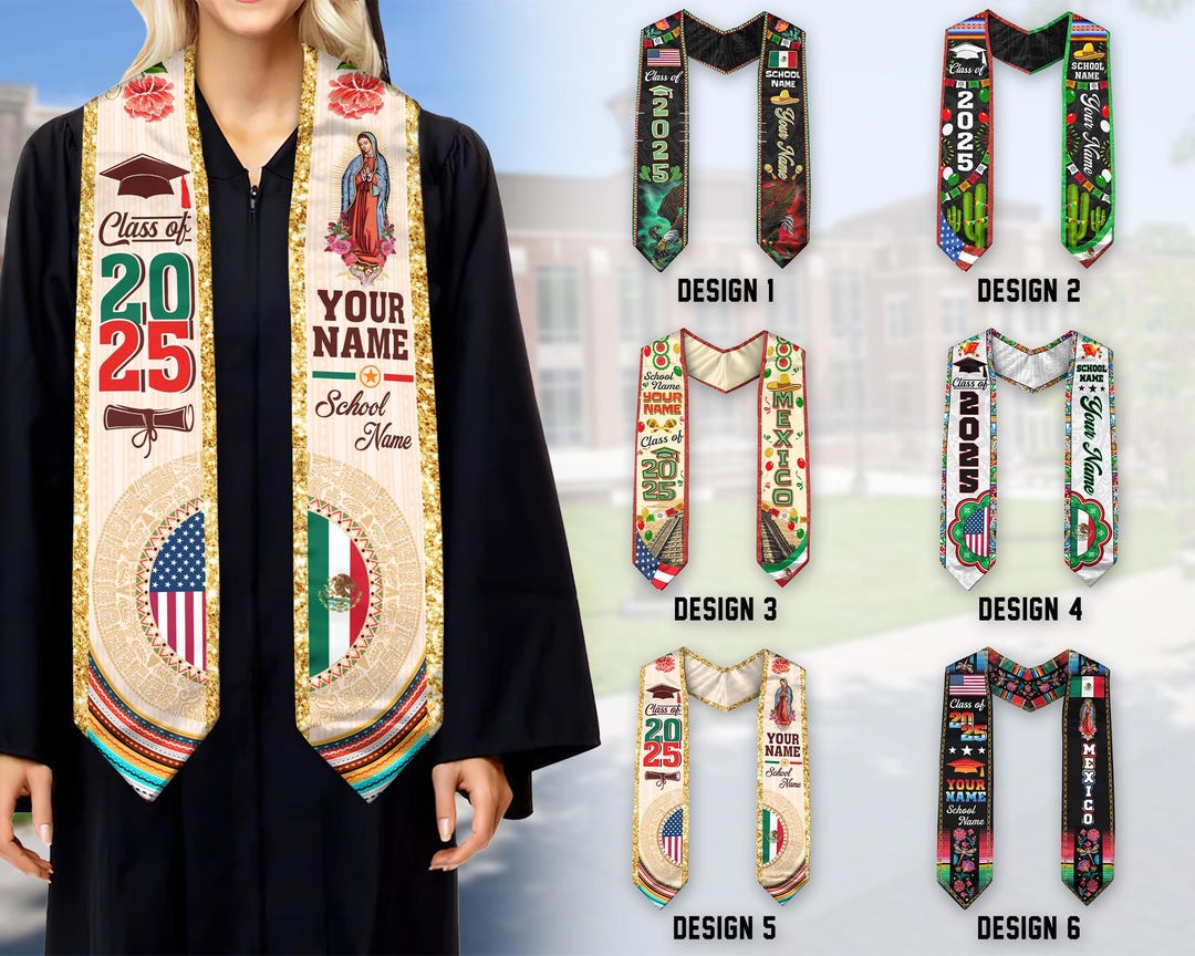 Personalized Mexican Graduation Sash, Mexican Flag Graduation Sash ...