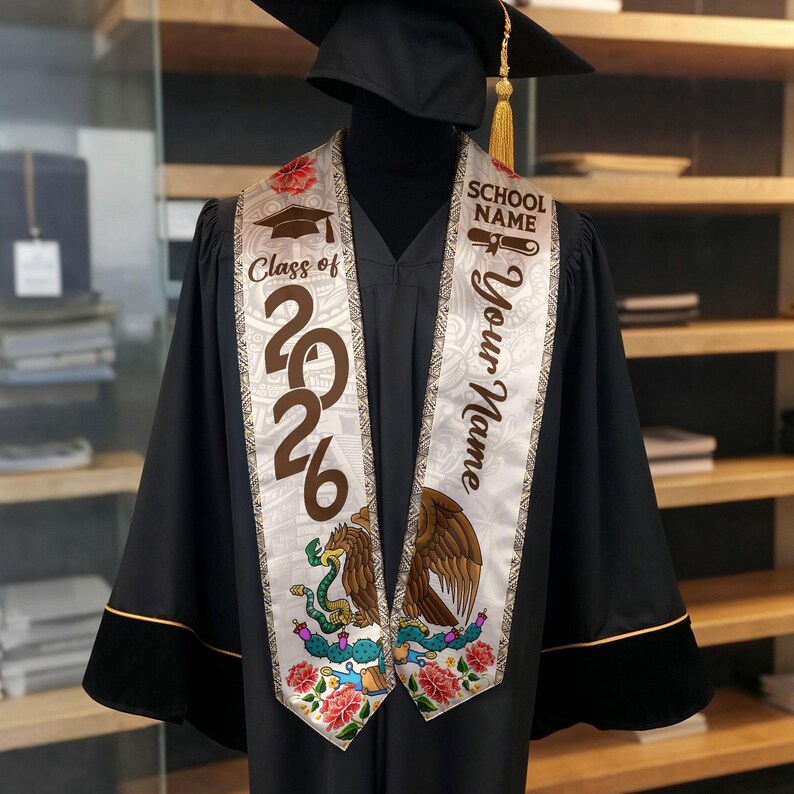 Personalized Mexican Graduation Sash, Mexican Flag Graduation Sash ...
