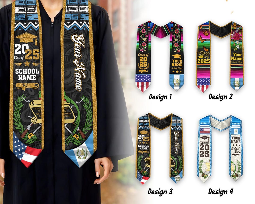 Personalized Guatemalan American Flag Graduation Sash 2025, Guatemala ...