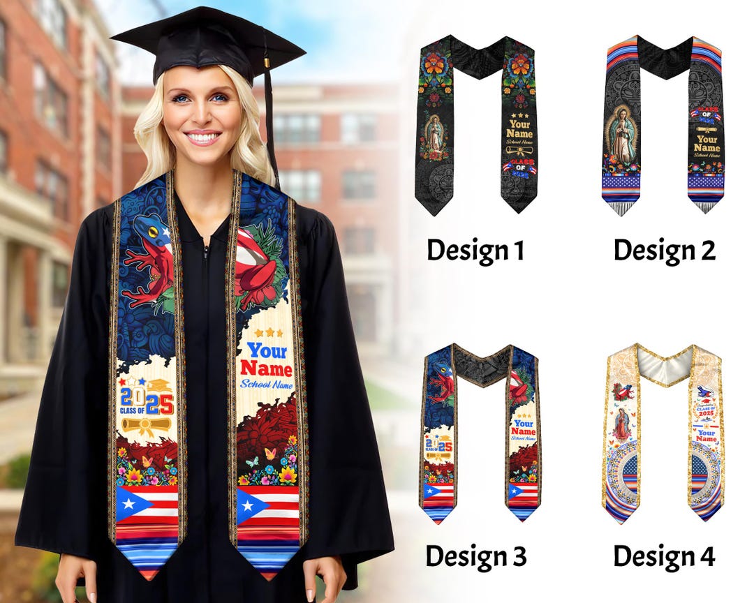 Personalized Puerto Ricans Flag Graduation Sash 2025, Puerto Rico ...