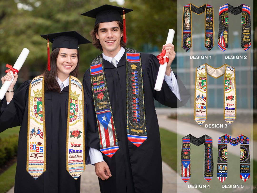 Personalized Puerto Ricans Flag Graduation Sash 2025, Puerto Rico ...