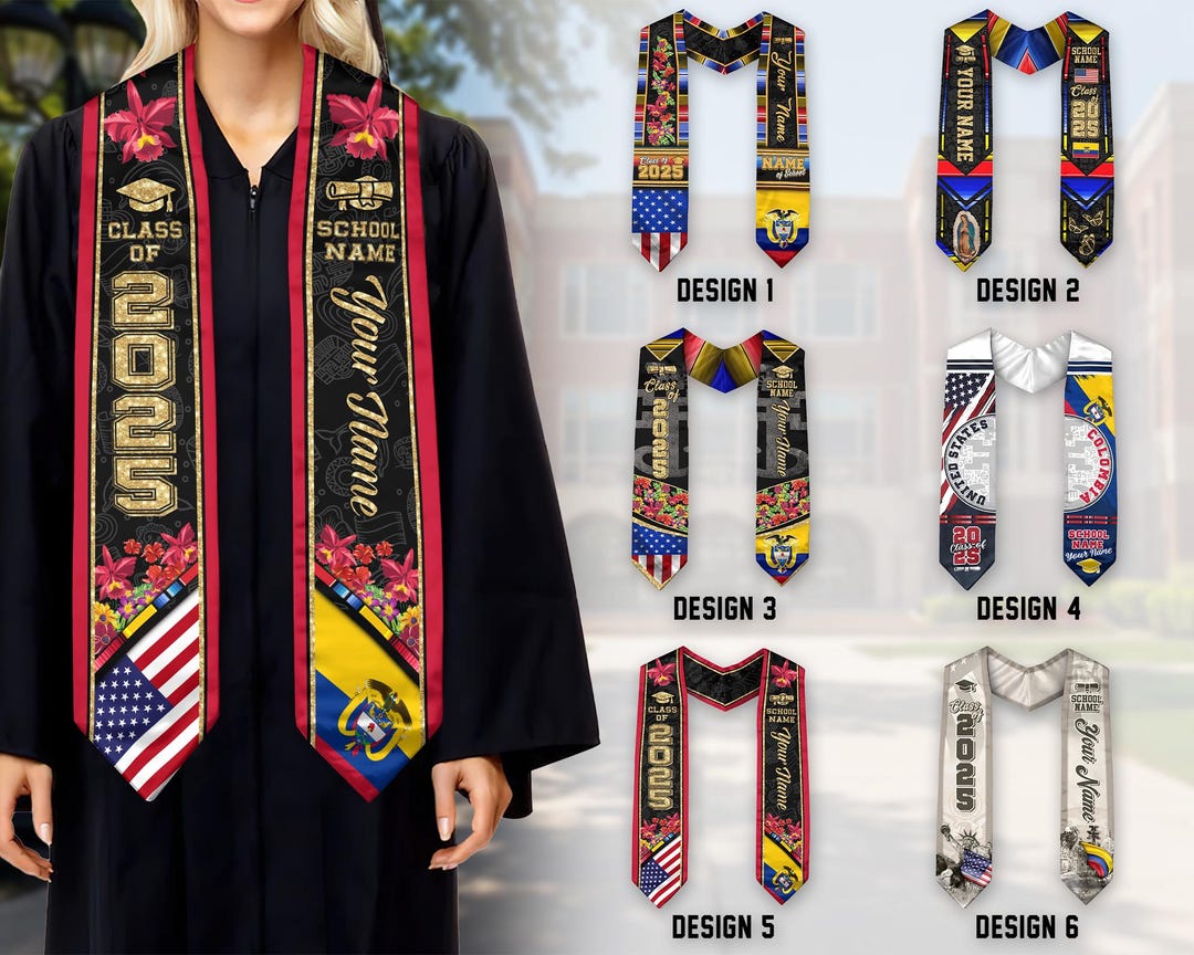 Custom Colombian American Flag Graduation Sash 2025, Colombian ...