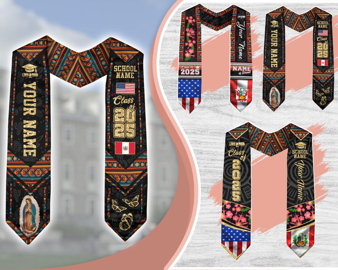 Personalized Peruvians American Flag Graduation Sash 2025, Peru ...