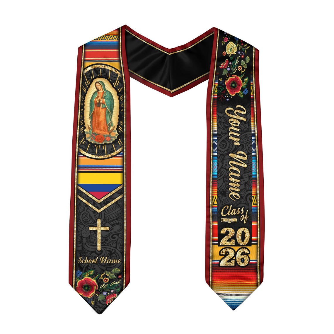 Custom Colombian American Flag Graduation Sash 2026, Colombian ...