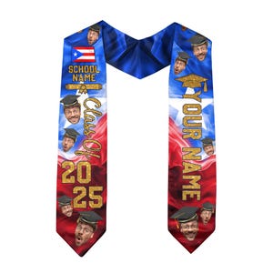 Custom Photo Puerto Ricans Graduation Sash, Puerto Ricans Flag ...