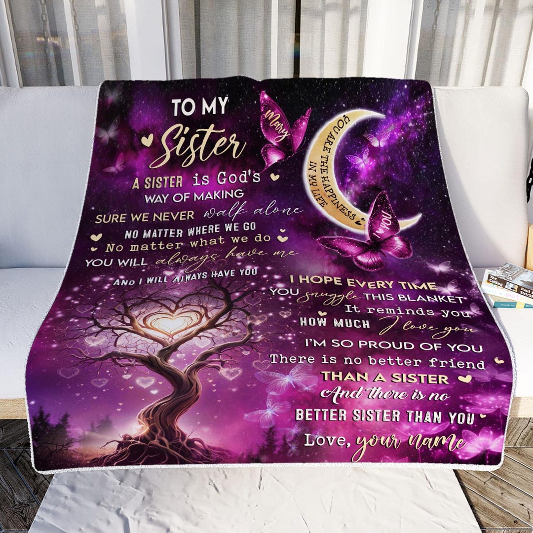 Personalized to My Sister Blanket, Custom Sister for Life Blanket ...