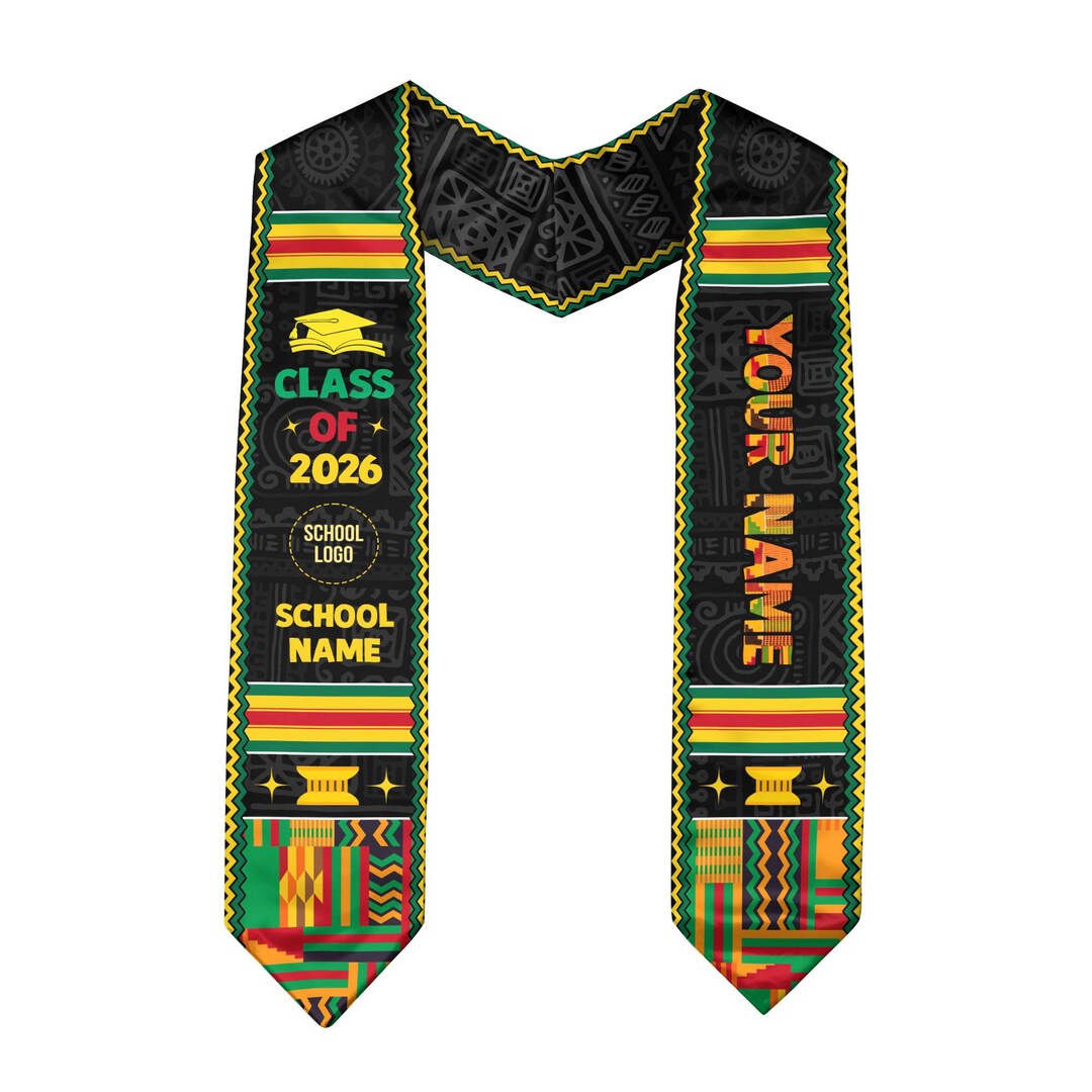 Custom African Flag Graduation Sash 2026, African Graduation Sash ...