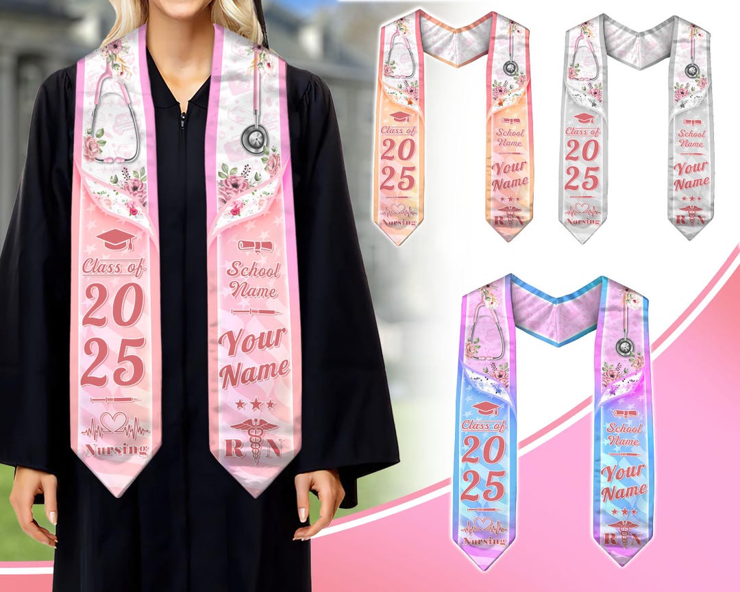 Customized Nursing Stole, Nursing Graduation Stole, RN Stole Nursing ...