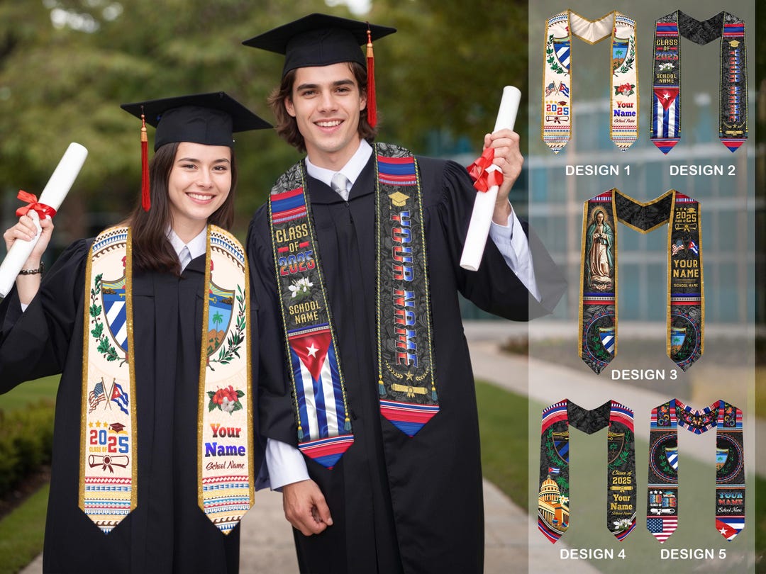 Custom Cubans American Flag Graduation Sash 2025, Cubans Graduation ...