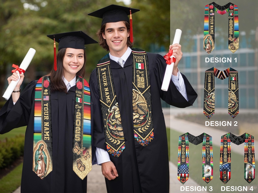 Custom Mexican Graduation Sash, Mexican American Flag Graduation Sash ...