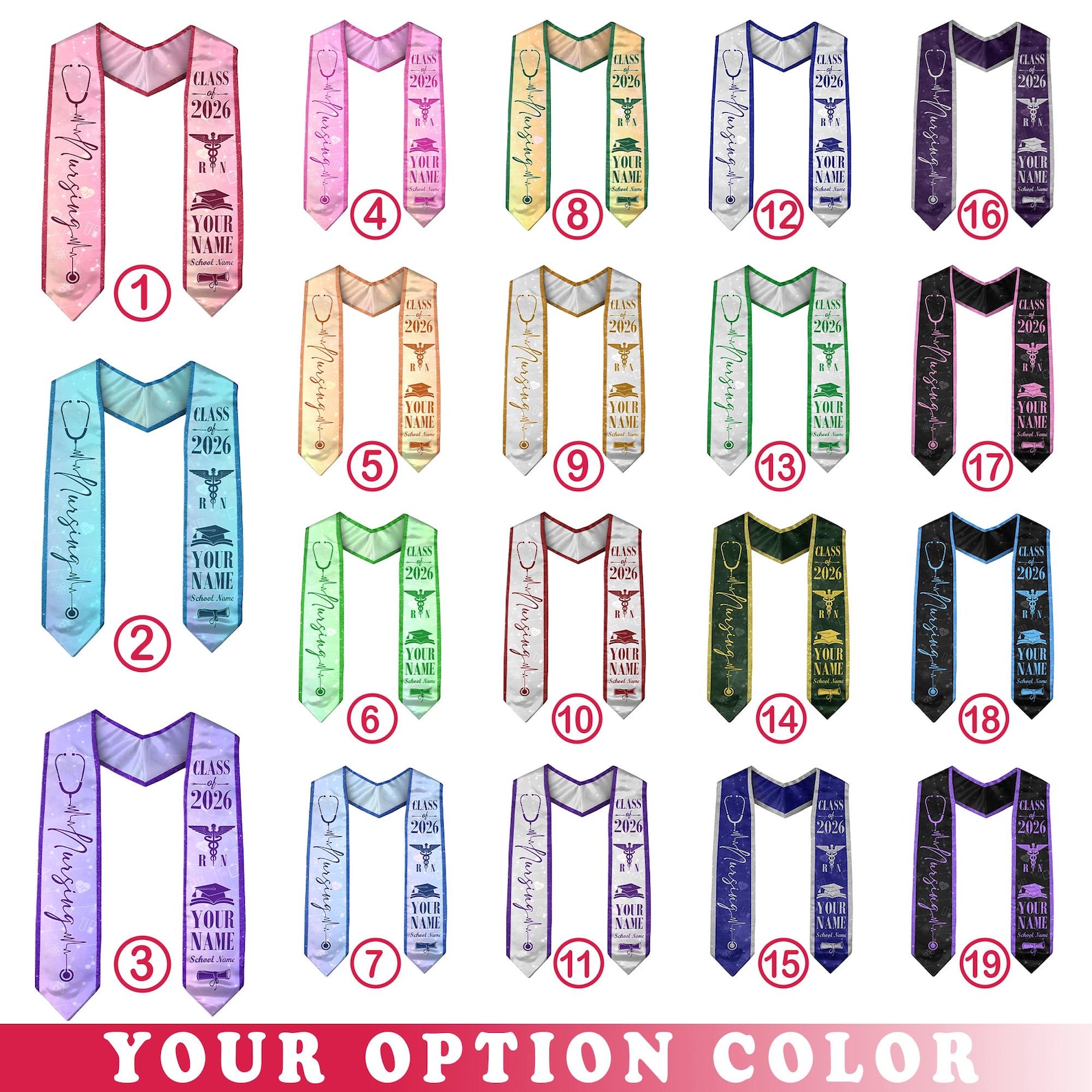 Customized Nursing Stole, RN Stole Nursing Stole Graduation 2026 ...