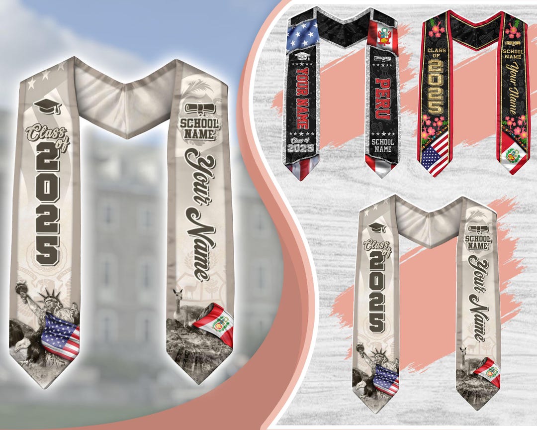 Personalized Peruvians American Flag Graduation Sash 2025, Peru ...