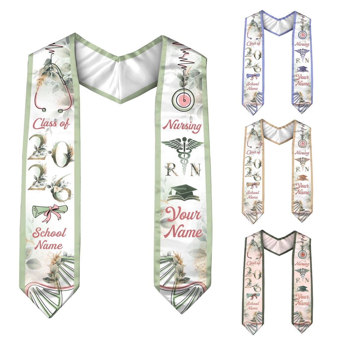 Customized Nursing Stole, RN Stole Nursing Stole Graduation 2026 ...