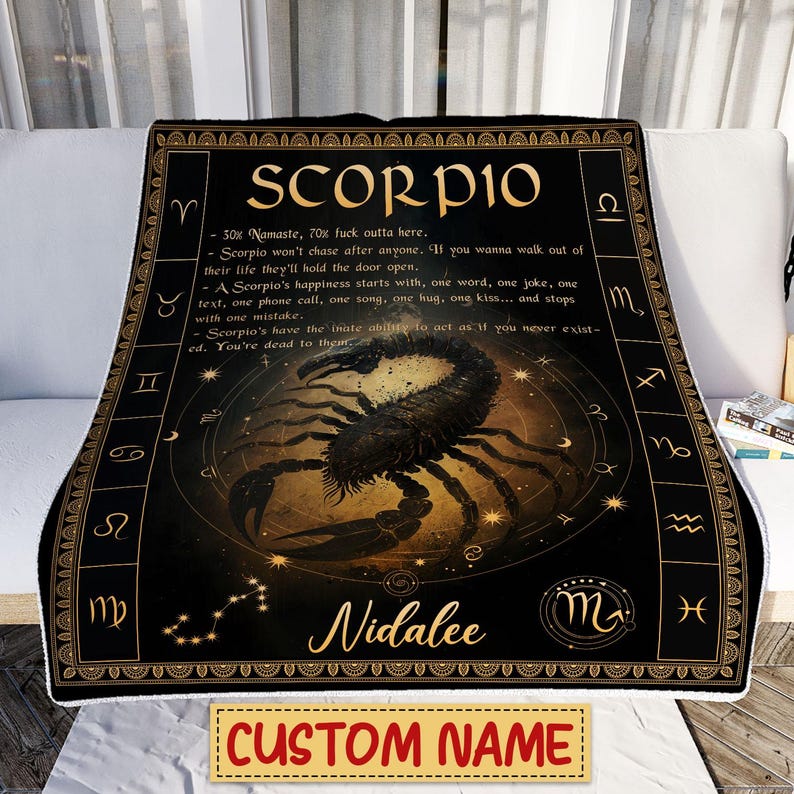 Personalized Scorpio Blanket, Horoscope Astrology Blanket for Scorpio ...