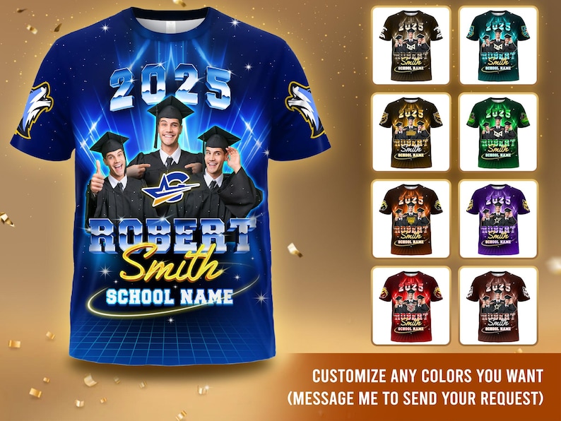 Custom Graduation Shirts 2026, Personalized All Over Print Shirt With ...