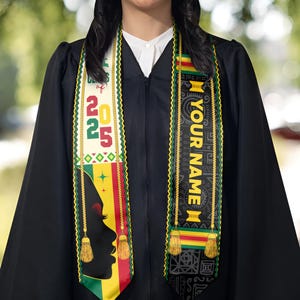 Custom African Flag Graduation Sash 2025, African Graduation Sash ...