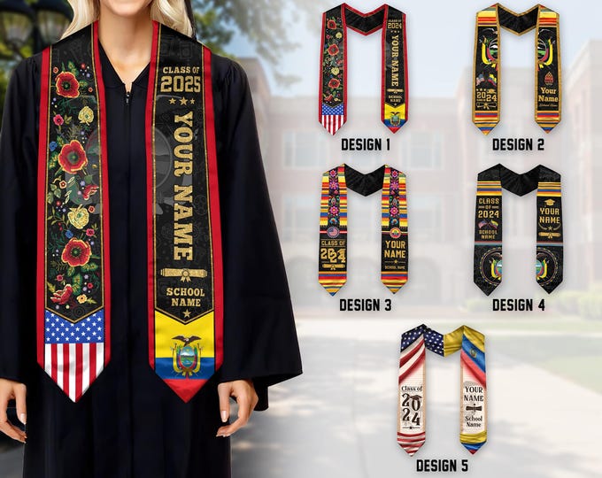Graduation Stole Mola Handmade Panama Flag - Etsy