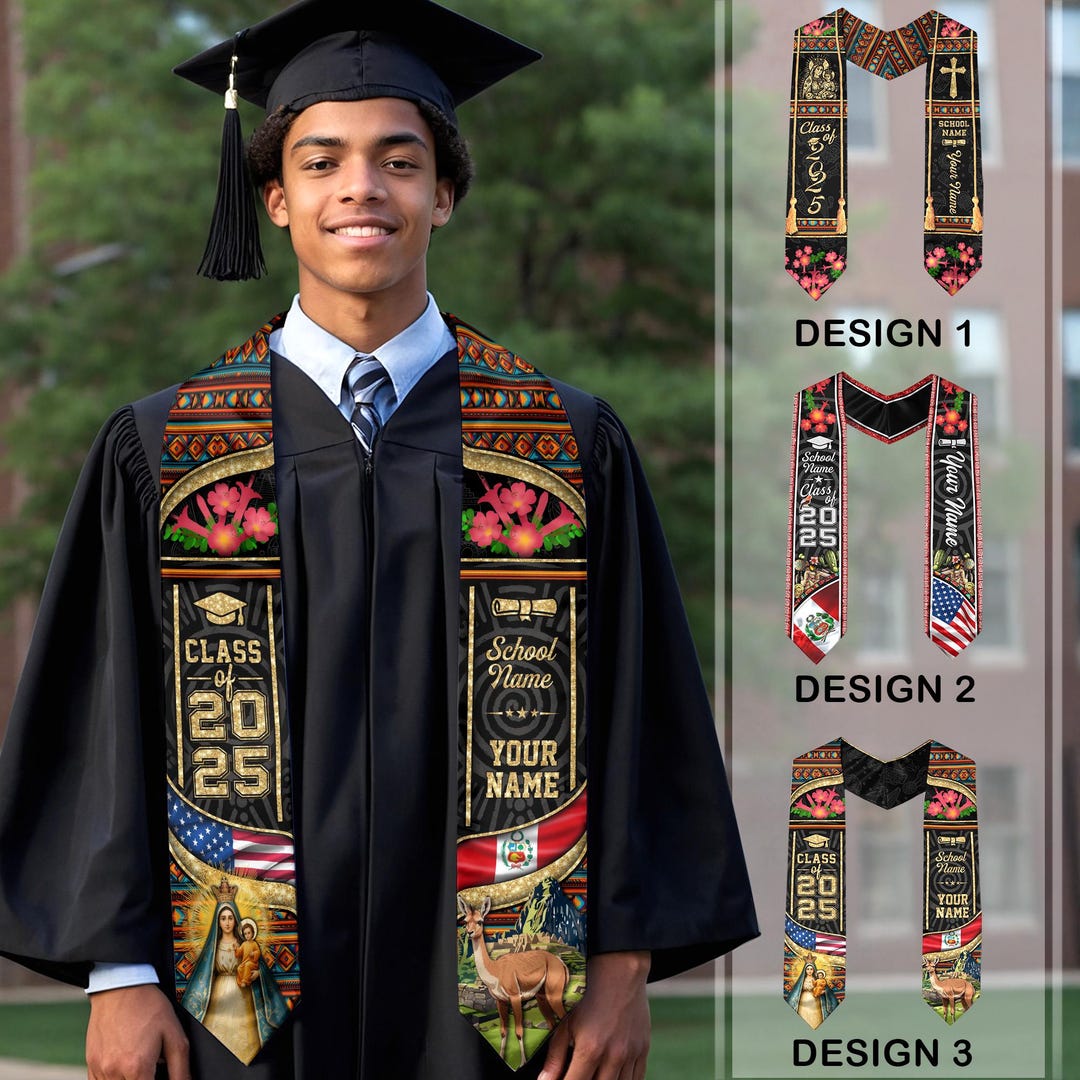 Personalized Peruvians American Flag Graduation Sash 2025, Peru ...