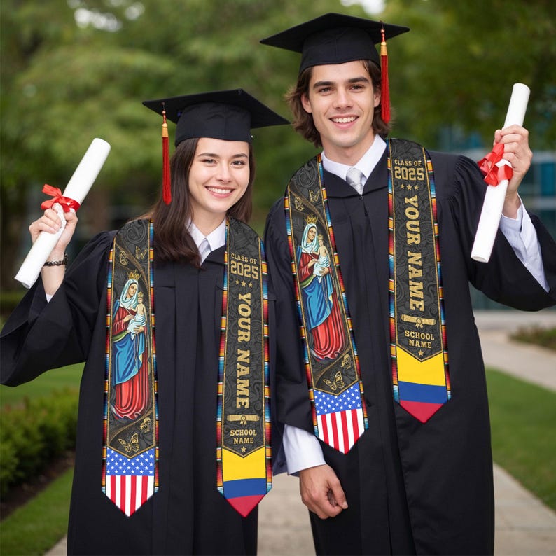 Custom Colombian American Flag Graduation Sash 2025, Colombian ...