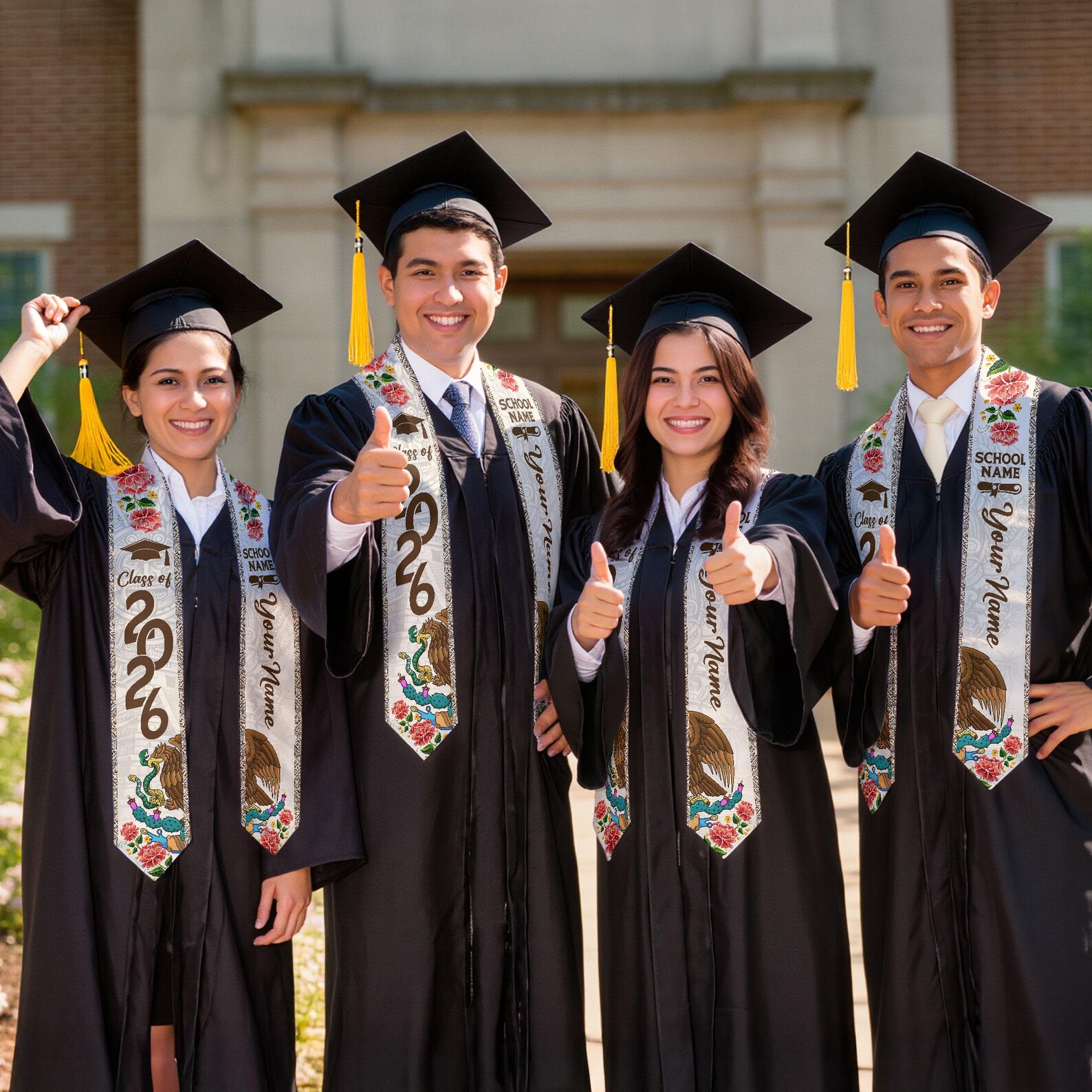 Personalized Mexican Graduation Sash, Mexican Flag Graduation Sash ...