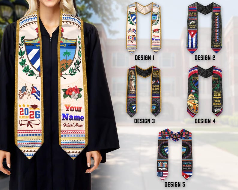 Custom Cubans American Flag Graduation Sash 2026, Cubans Graduation ...