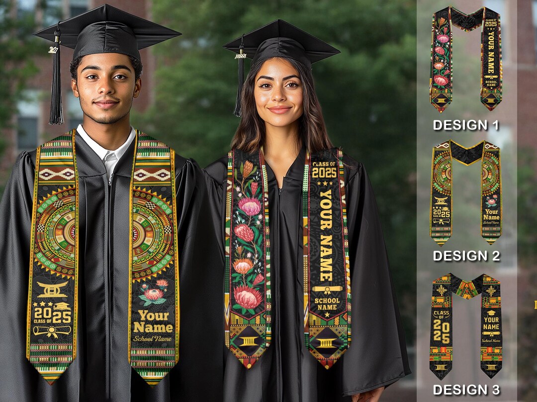 Custom African Flag Graduation Sash 2025, African Graduation Sash ...