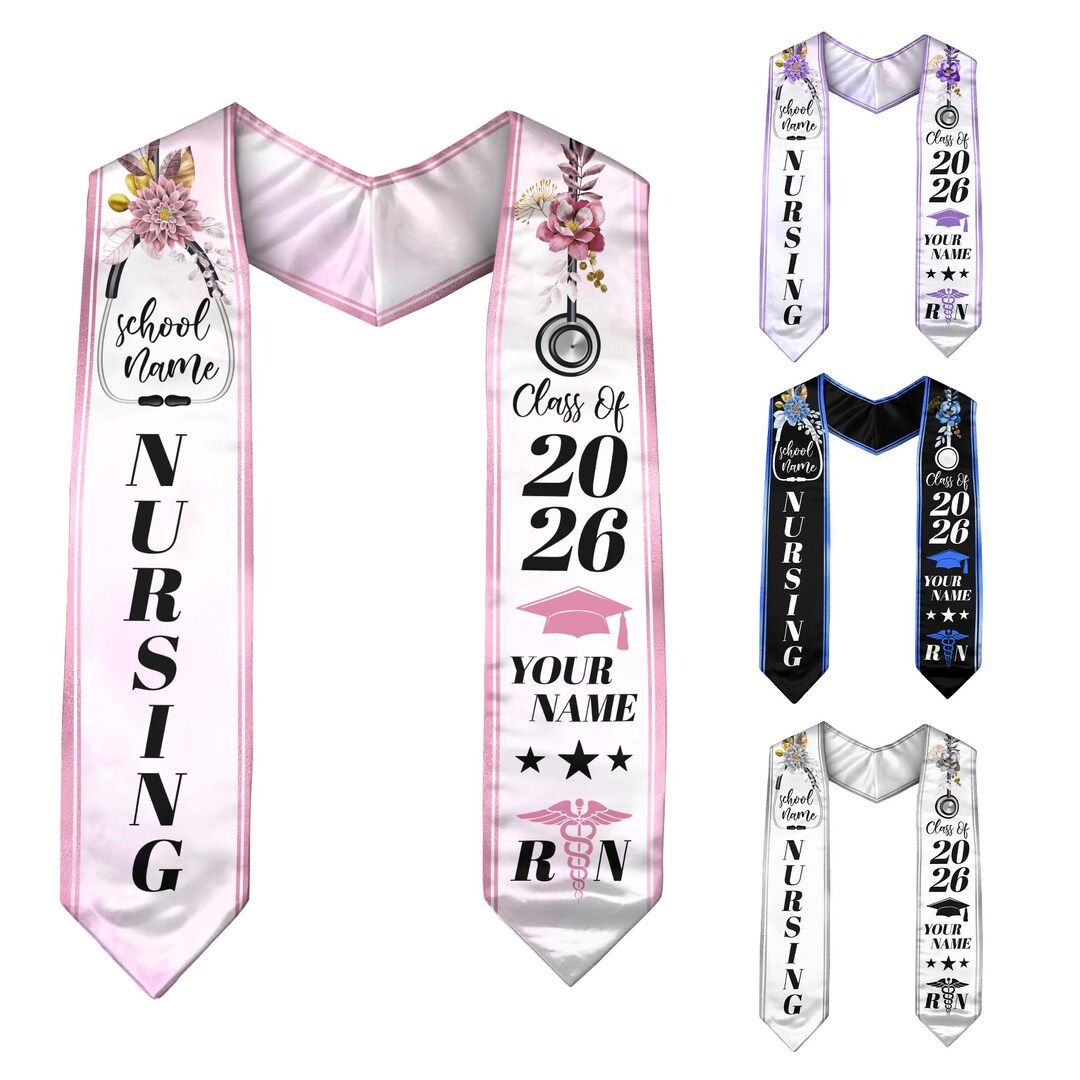 Customized Nursing Stole, Nursing Graduation Stole, RN Stole Nursing ...