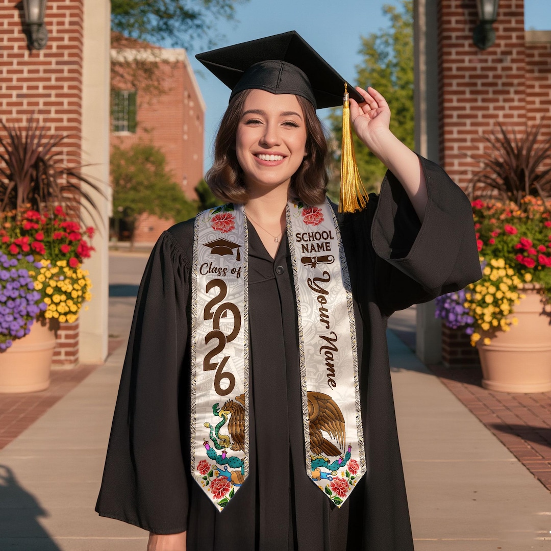 Personalized Mexican Graduation Sash, Mexican Flag Graduation Sash ...