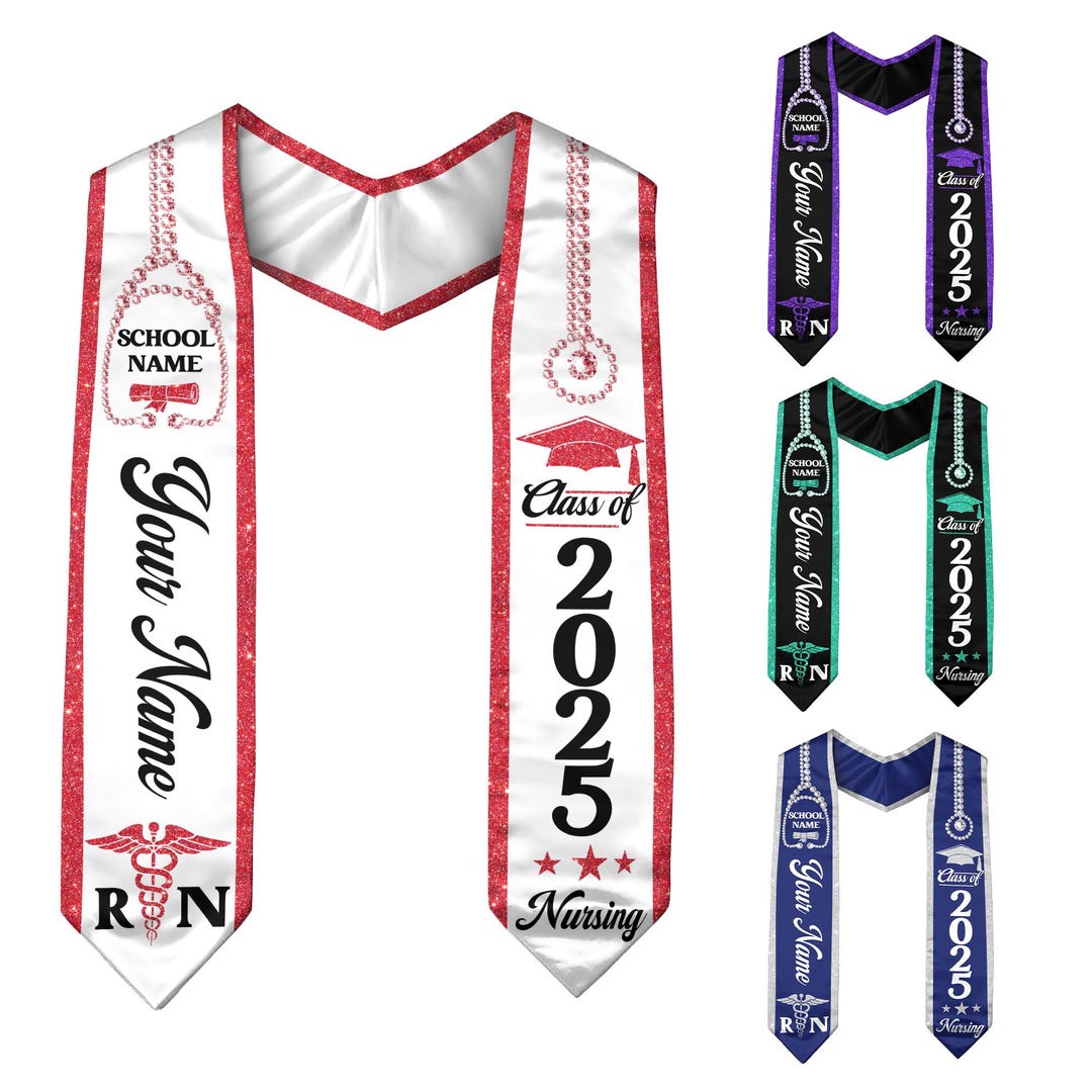 Customized Nursing Stole, Nursing Graduation Stole, RN Stole Nursing ...