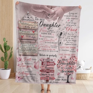 Personalized Blanket for Your Daughter, to My Daughter Throw Blanket ...